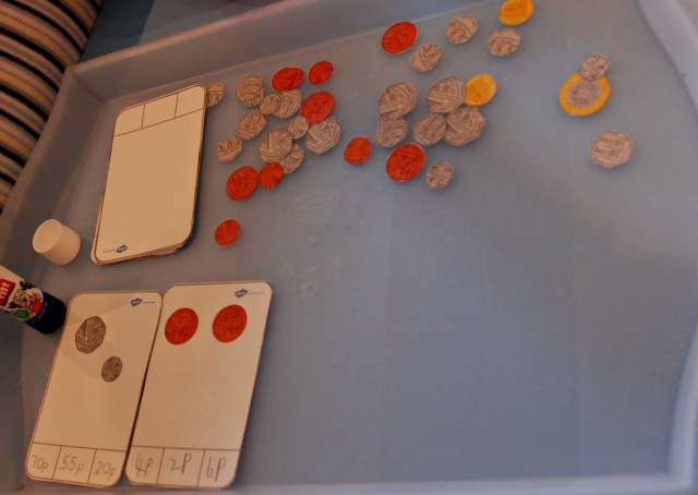 Making our own money peg cards | ofamily learning together