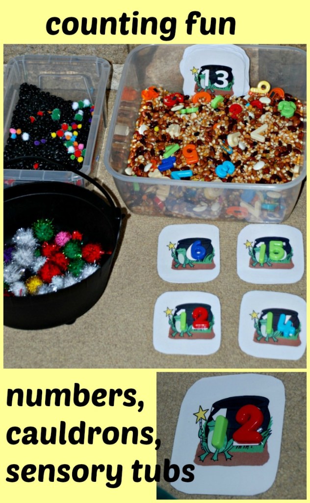 Counting and sensory tubs with some cauldron fun | ofamily learning ...