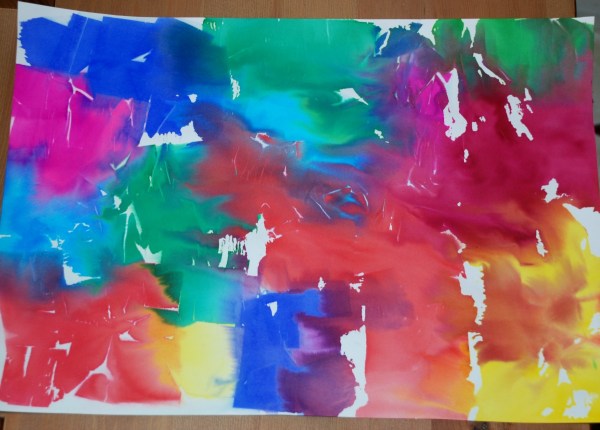 Making some colourful writing paper | ofamily learning together