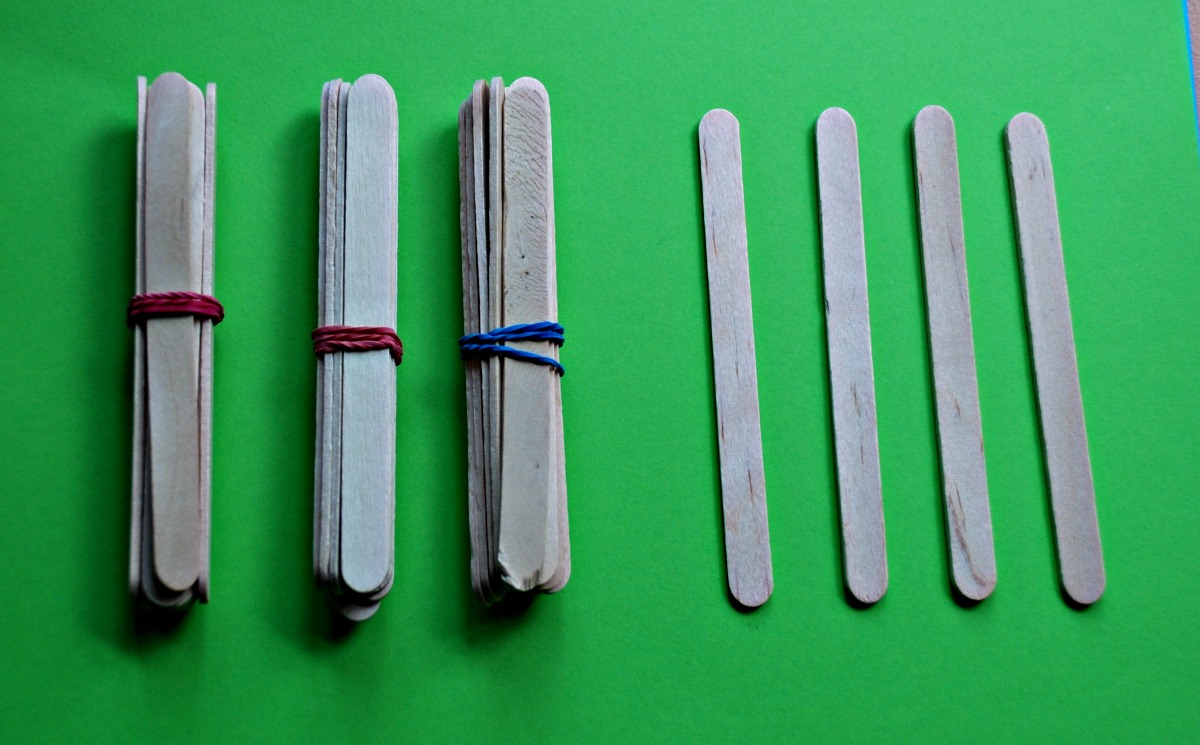 Craft Stick Home-Made Base 10 | ofamily learning together