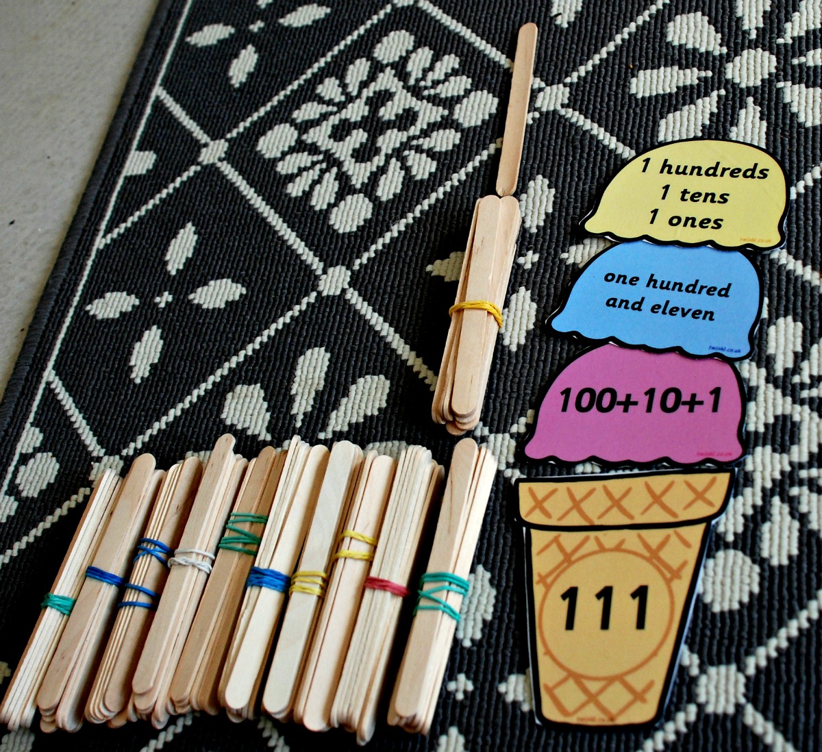 Craft Stick Home-Made Base 10 | ofamily learning together