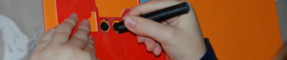 Easy Train Stencil Art | ofamily learning together