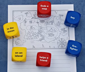 Encouraging writing with Story Starter Cubes | ofamily learning together