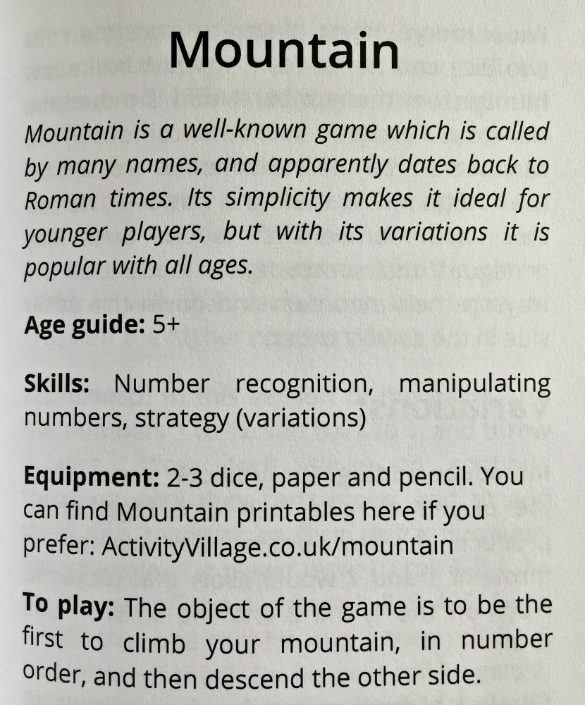 Dice Games for Kids book | ofamily learning together