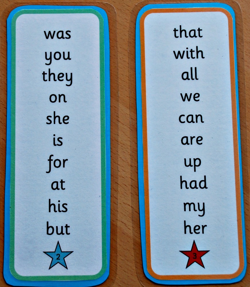 High Frequency Word Bookmark game | ofamily learning together