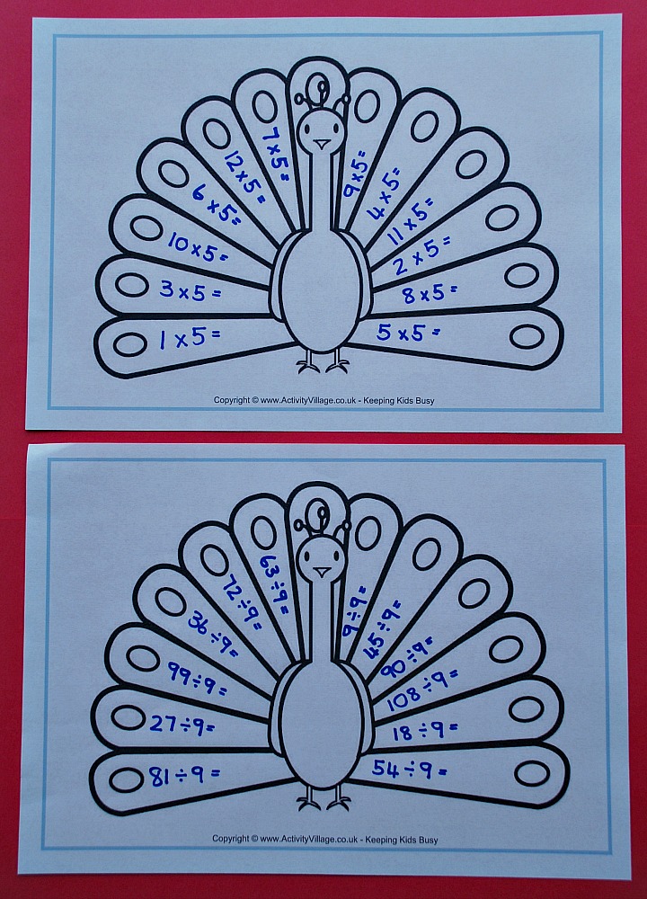 Peacock Times Table | ofamily learning together