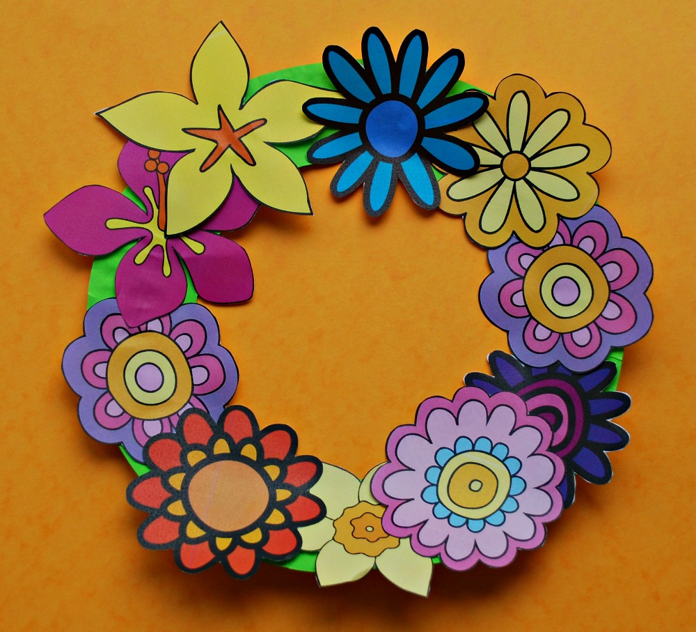 Easy Flower Wreath | ofamily learning together