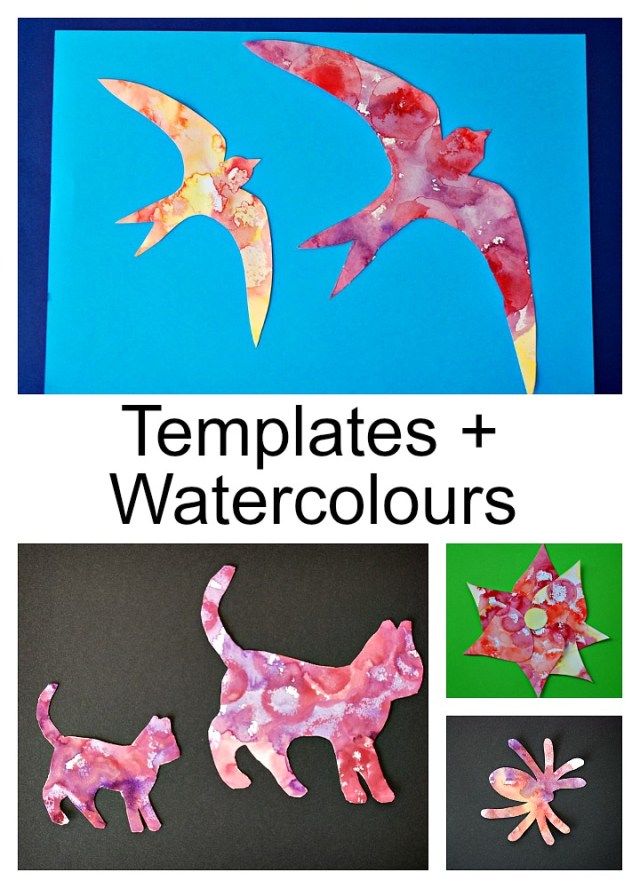 Watercolour dabbling templates | ofamily learning together