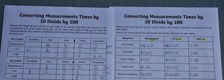 Converting Body Measurement Worksheet | ofamily learning together