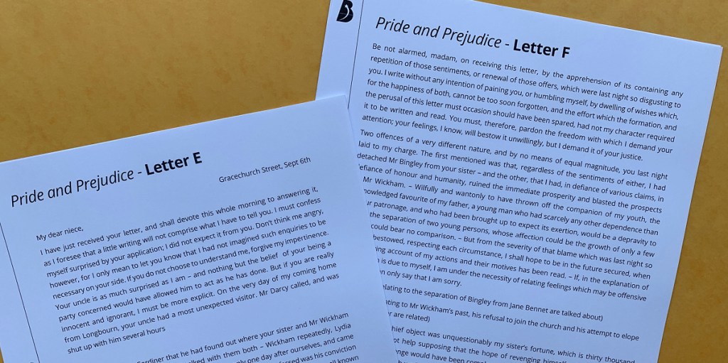 Pride and Prejudice pages from Twinkl | ofamily learning together