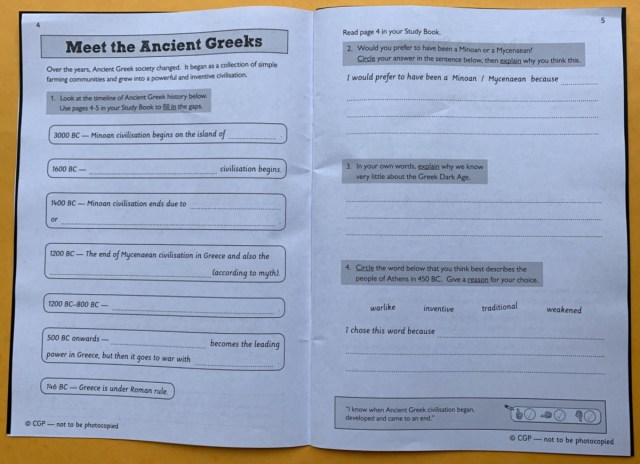 KS2 Ancient Greece Study book and Activity Book | ofamily learning together