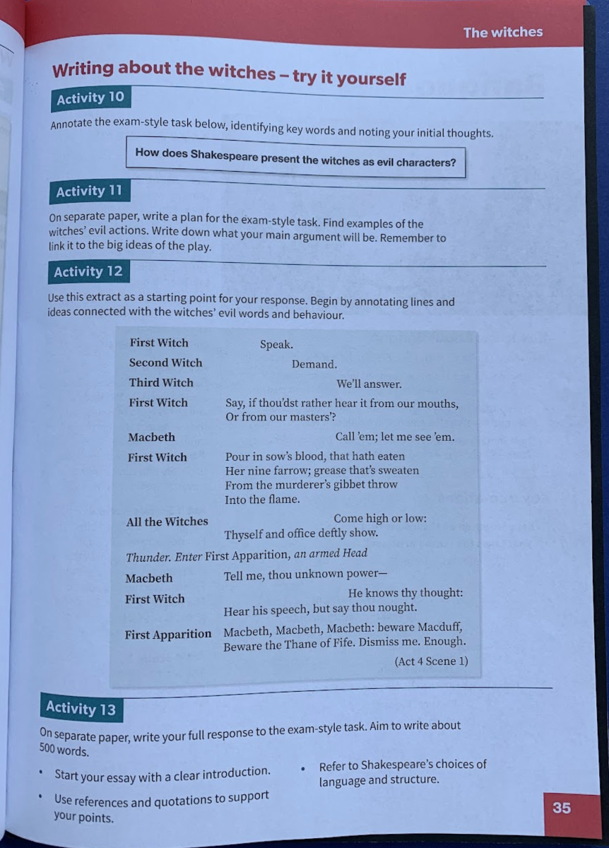 Macbeth GCSE /IGCSE Revision Workbook | ofamily learning together